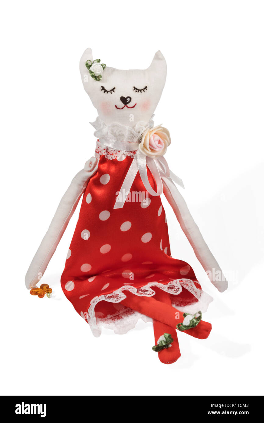 Homemade cat made of cloth Stock Photo - Alamy