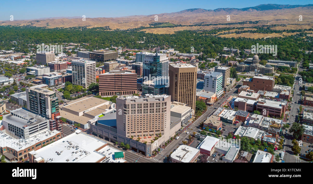 Aerial Boise City with the capital building Stock Photo - Alamy