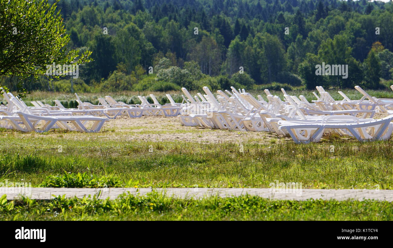A summer Resort in Russia beside a lake Stock Photo - Alamy