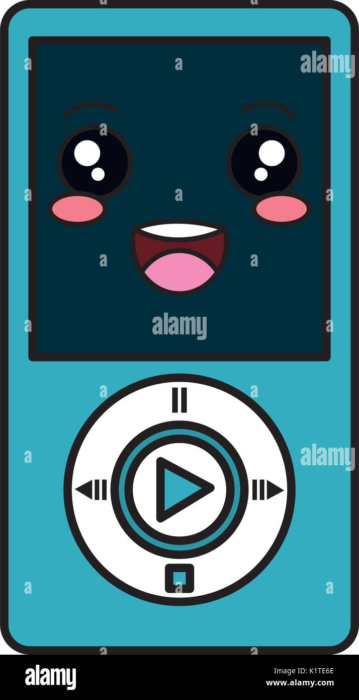 digital music player kawaii character Stock Vector Image & Art - Alamy