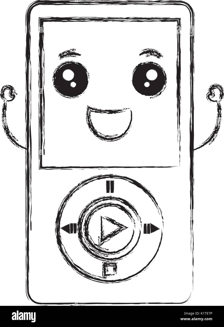 digital music player kawaii character Stock Vector Image & Art - Alamy