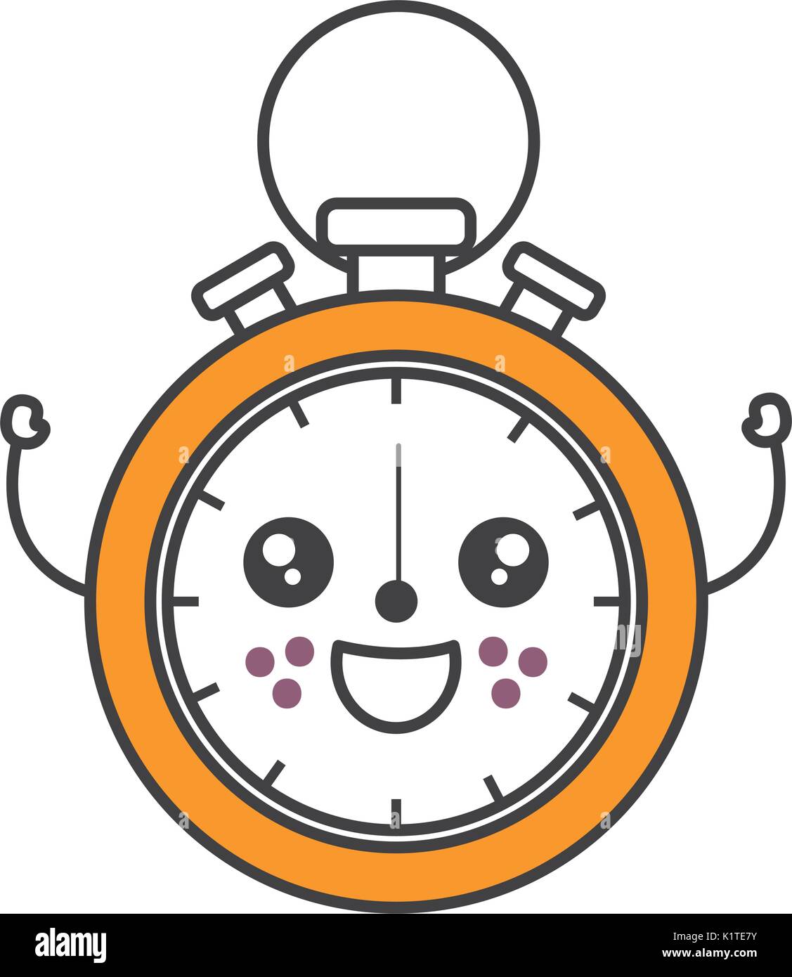 chronometer measure kawaii character Stock Vector Image & Art - Alamy