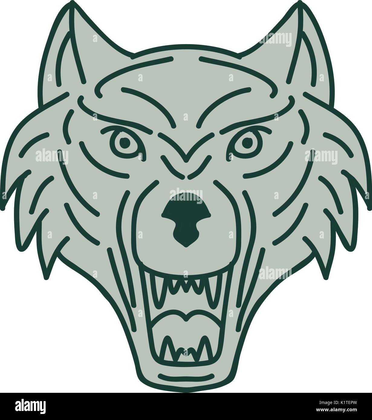 Wolf head showing teeth Stock Vector Images - Alamy