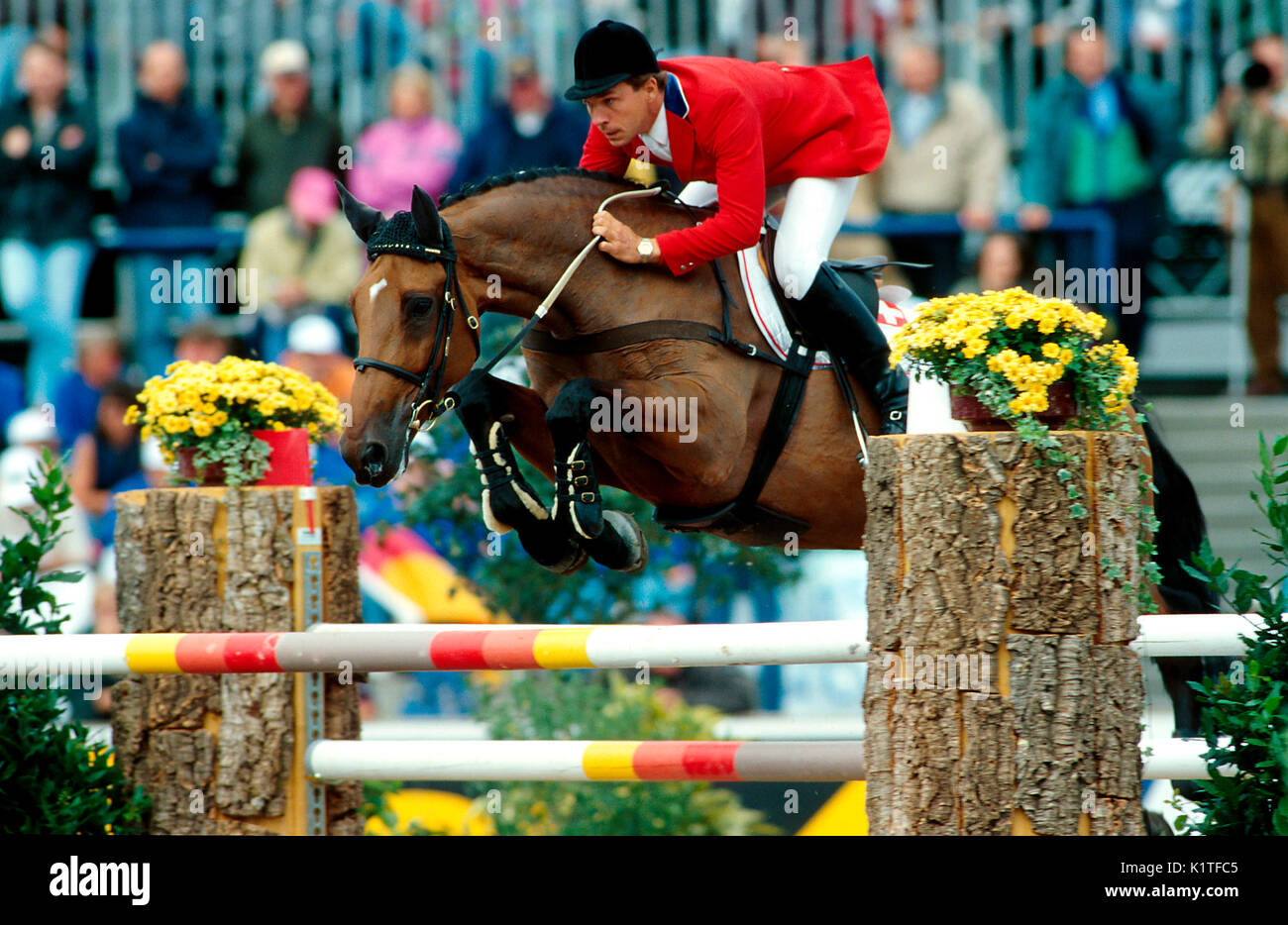 European Showjumping Championships, Mannheim, August 1997, Urs Fah (SUI ...