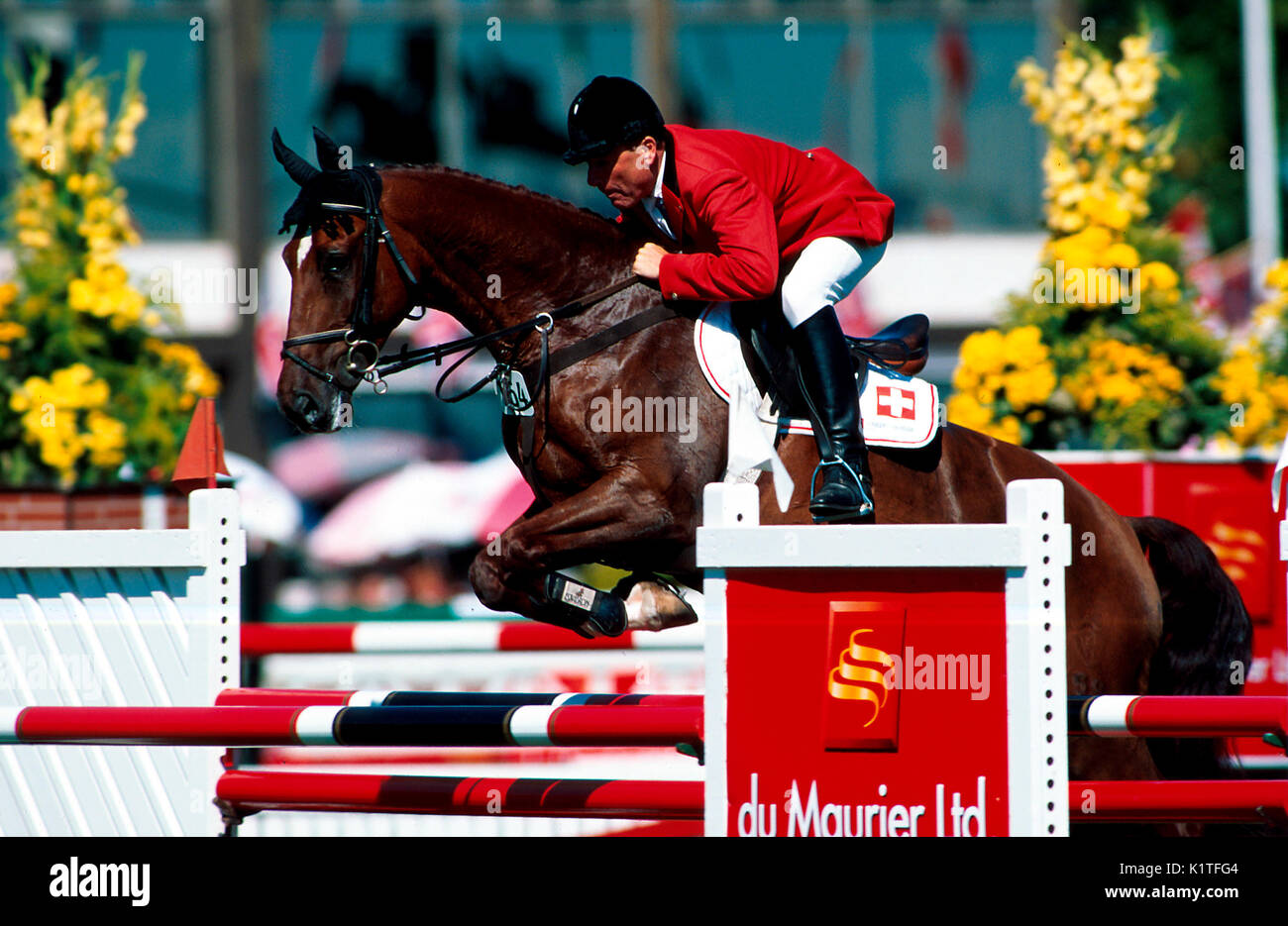 CSIO Masters, Spruce Meadows, September 1995, Jurg Freidli (SUI) riding ...
