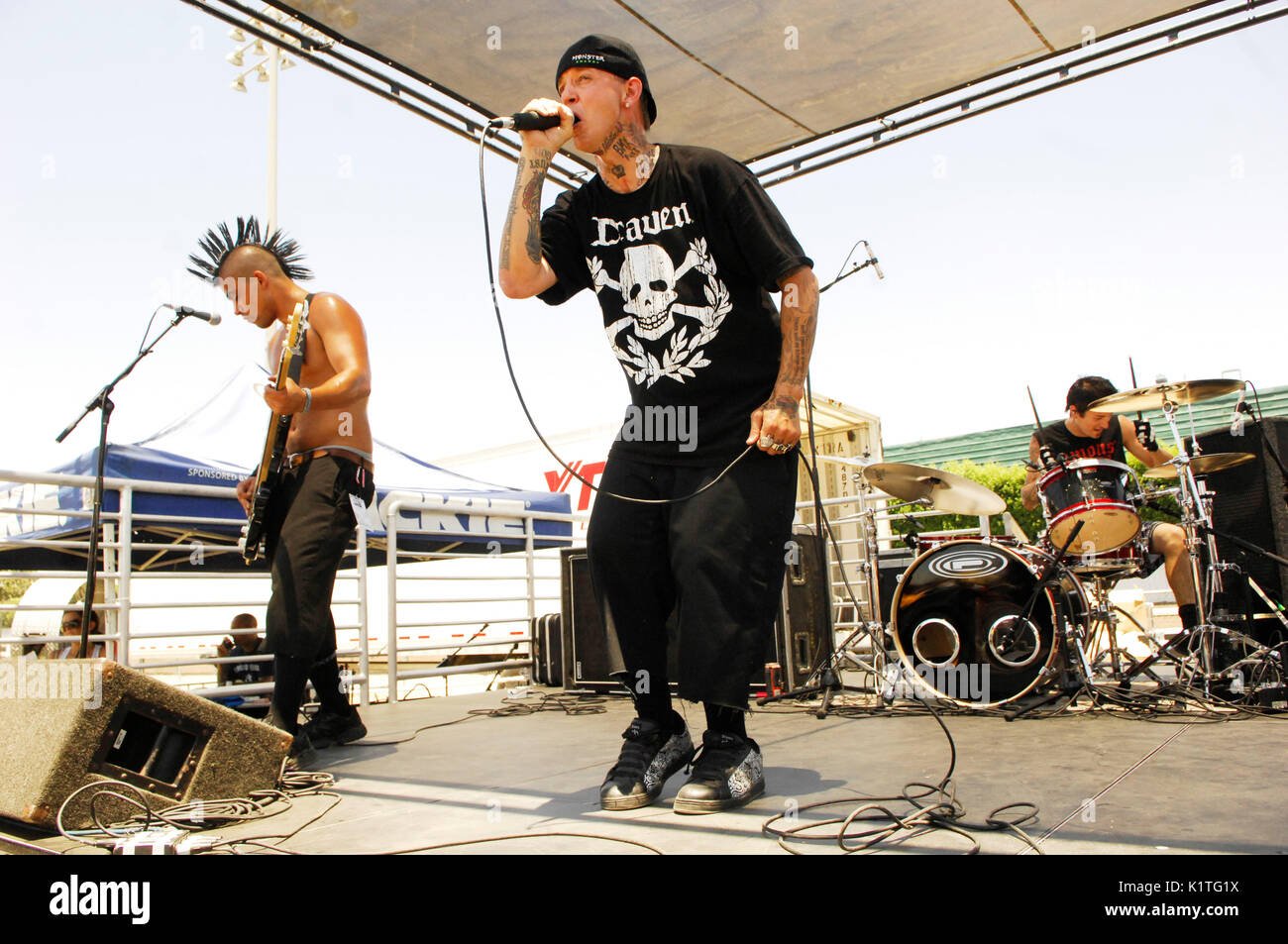 Pro BMXer/Singer Rick Thorne Good Guys Black performing 2008 Vans Warped Tour Pomona Fairgrounds ...