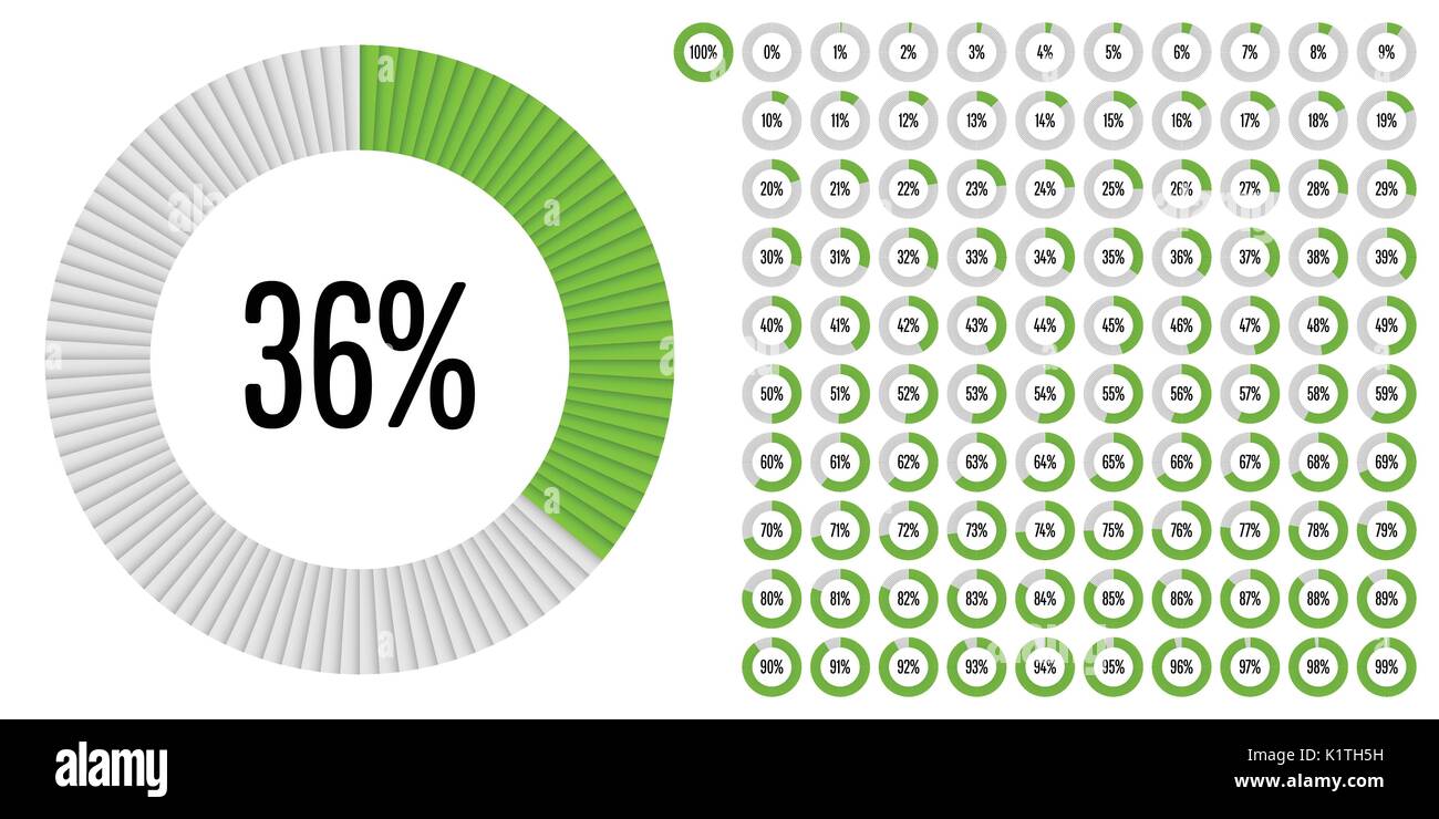 Set of circle percentage diagrams from 0 to 100 ready-to-use for web ...
