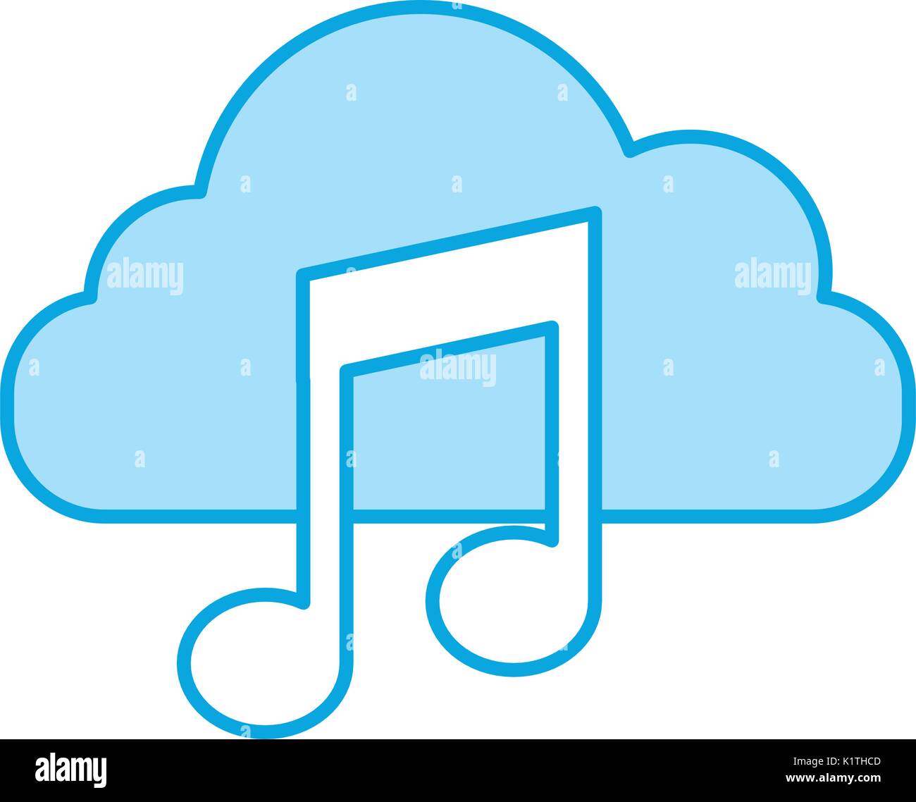 cloud computing with music note isolated icon Stock Vector Image & Art ...
