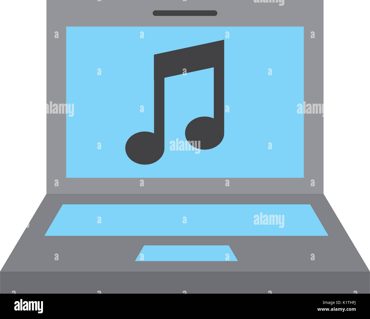 laptop computer with music note isolated icon Stock Vector Image & Art ...
