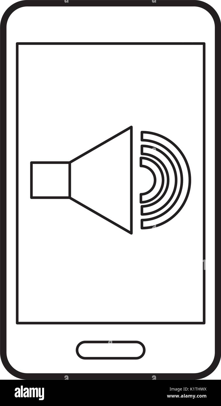 smartphone with speaker sound isolated icon Stock Vector Image & Art ...