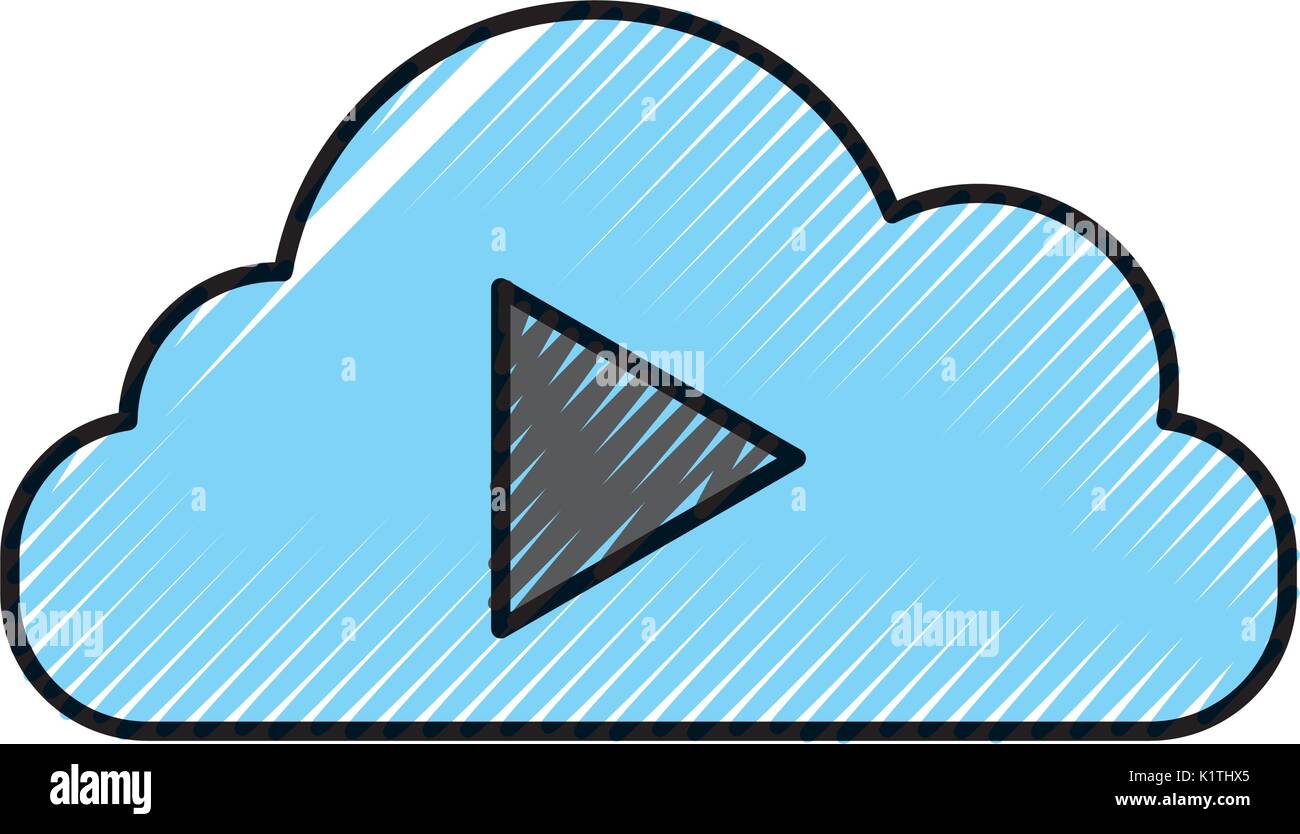 cloud computing with tape media player isolated icon Stock Vector Image ...
