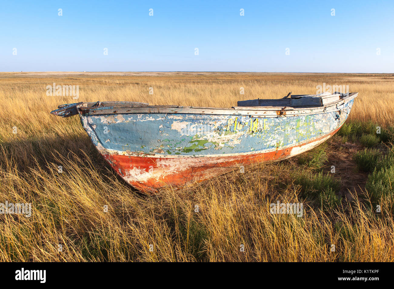 old wooden boat in the field. Beautiful scenic view Stock Photo - Alamy