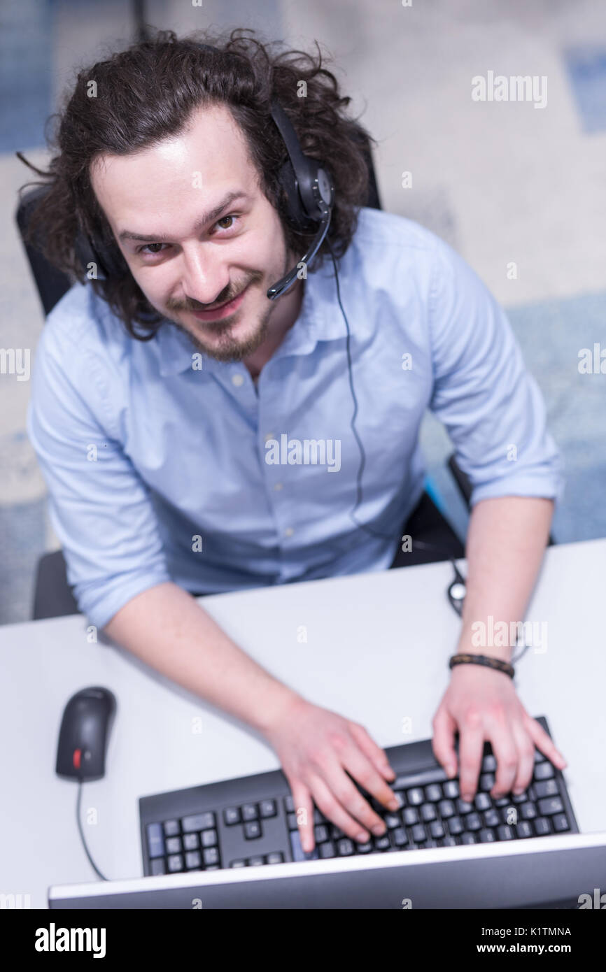 Callcenter top view hi-res stock photography and images - Alamy