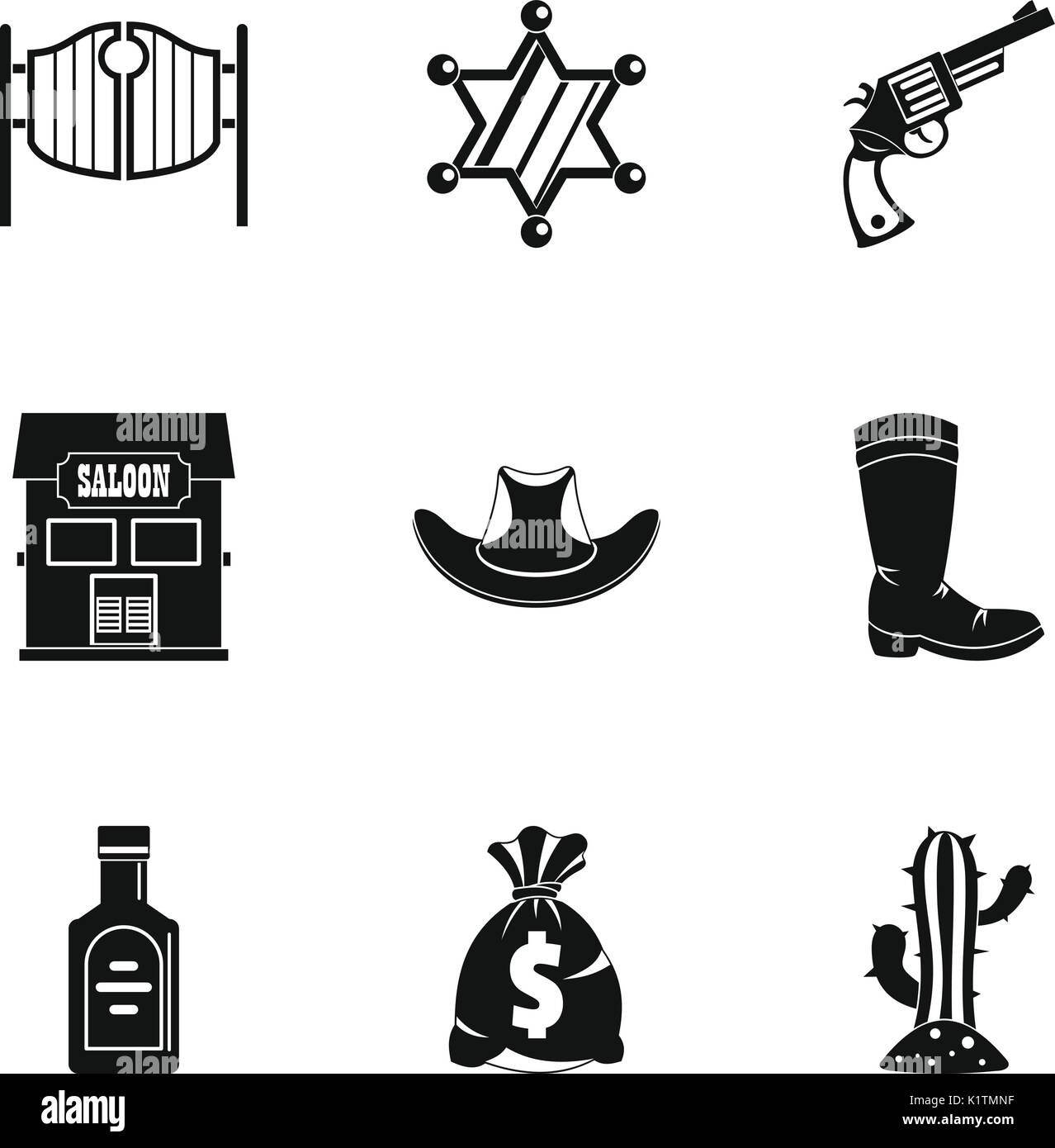 American cowboy icon set, simple style Stock Vector Image & Art - Alamy
