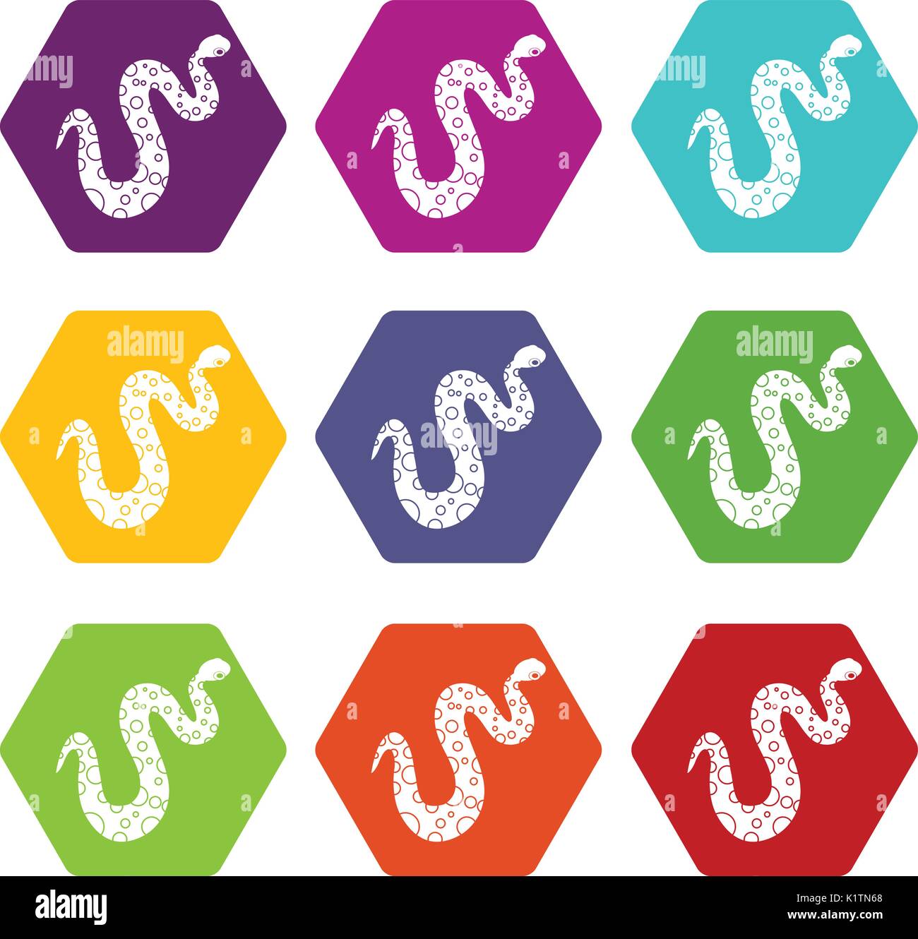Dotted snake icon set color hexahedron Stock Vector Image & Art - Alamy