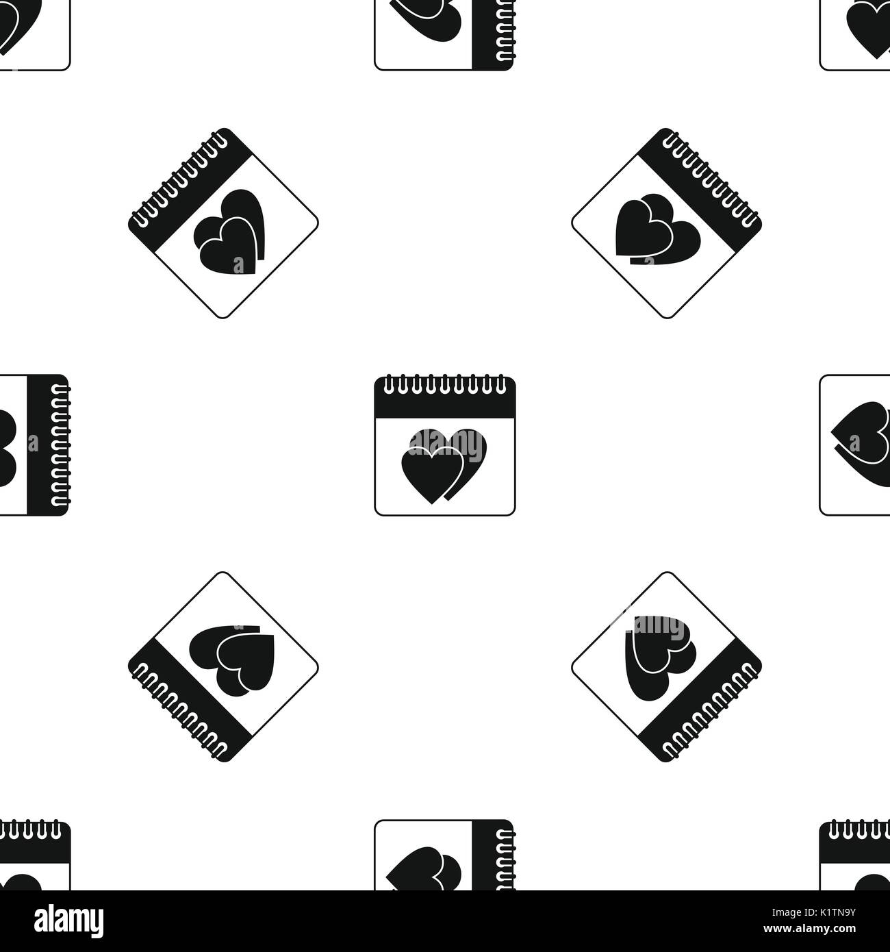 Wedding date day on calendar pattern seamless black Stock Vector Image ...