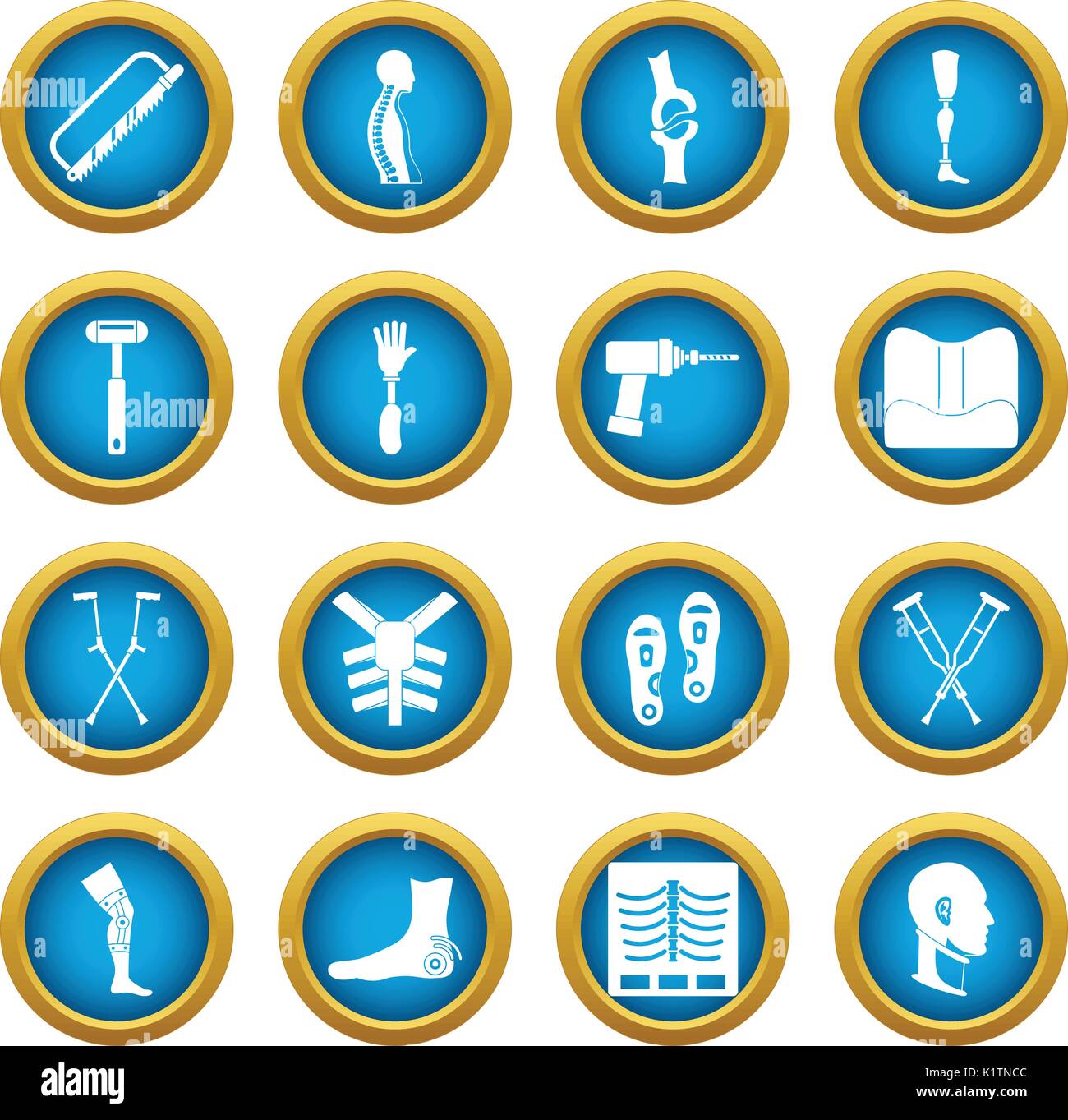 Orthopedics prosthetics icons blue circle set Stock Vector Image & Art ...