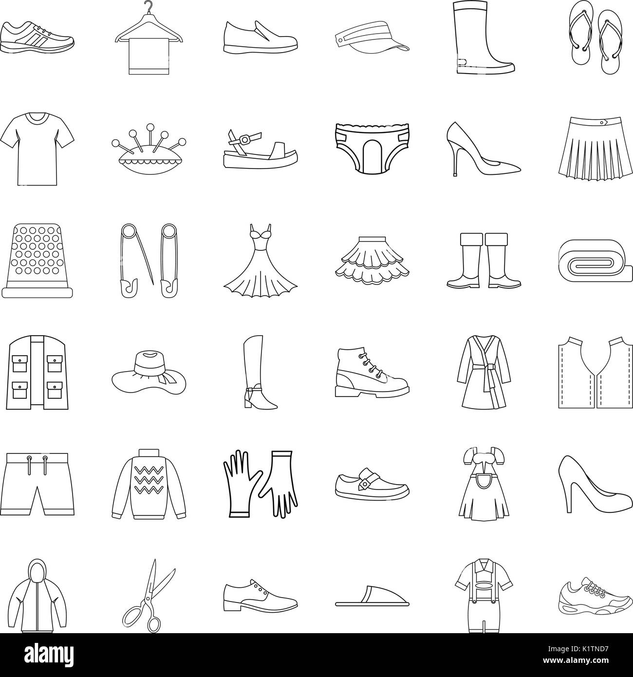 Tailor icons set, outline style Stock Vector Image & Art - Alamy