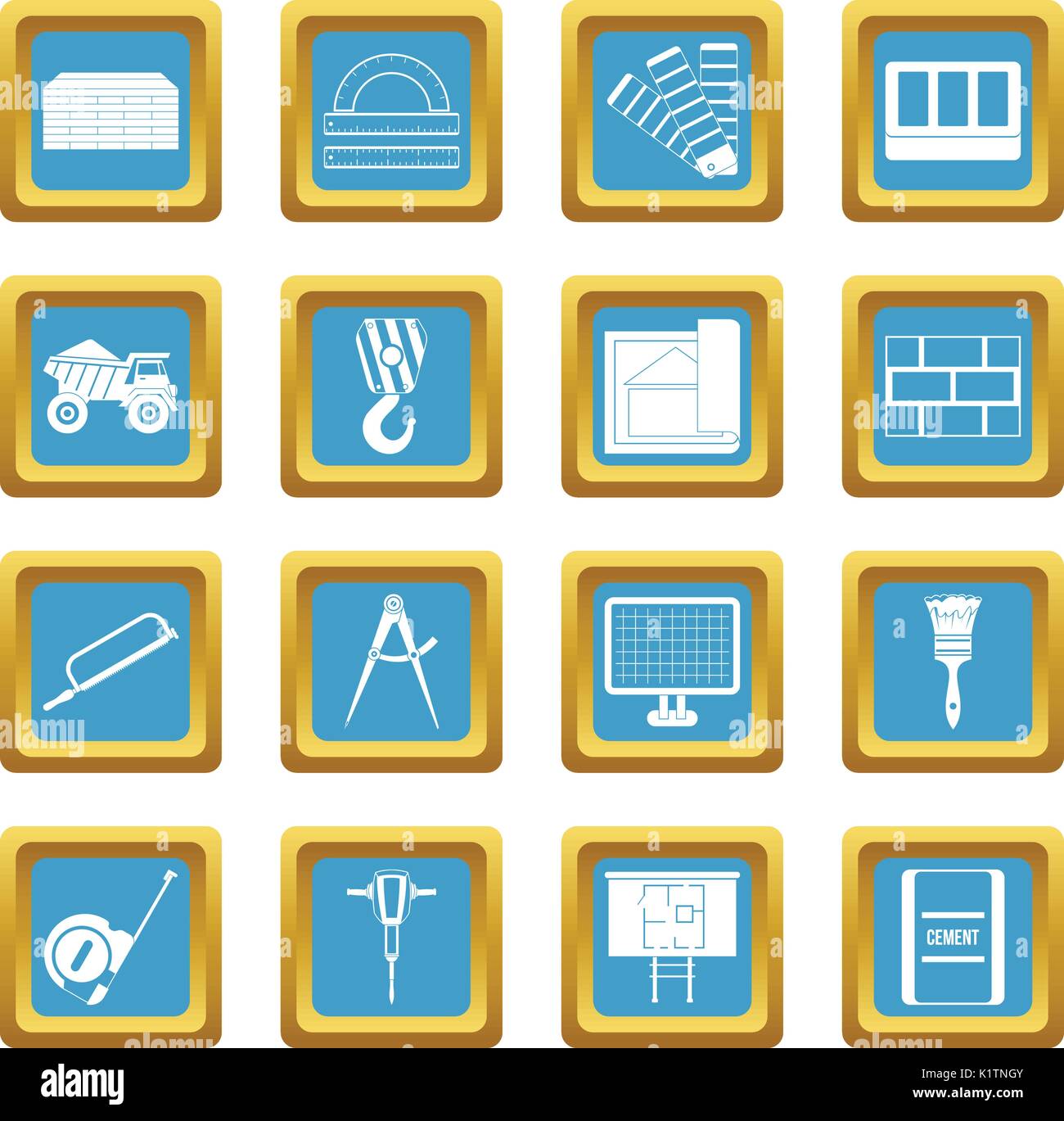 Construction icons azure Stock Vector Image & Art - Alamy