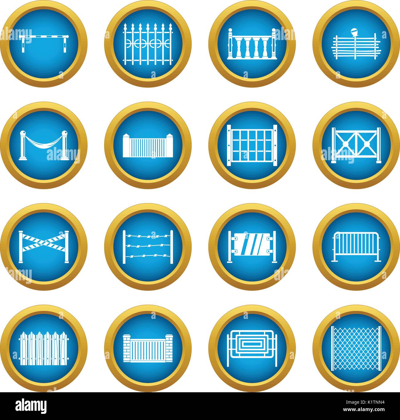 Fencing icons blue circle set Stock Vector Image & Art - Alamy