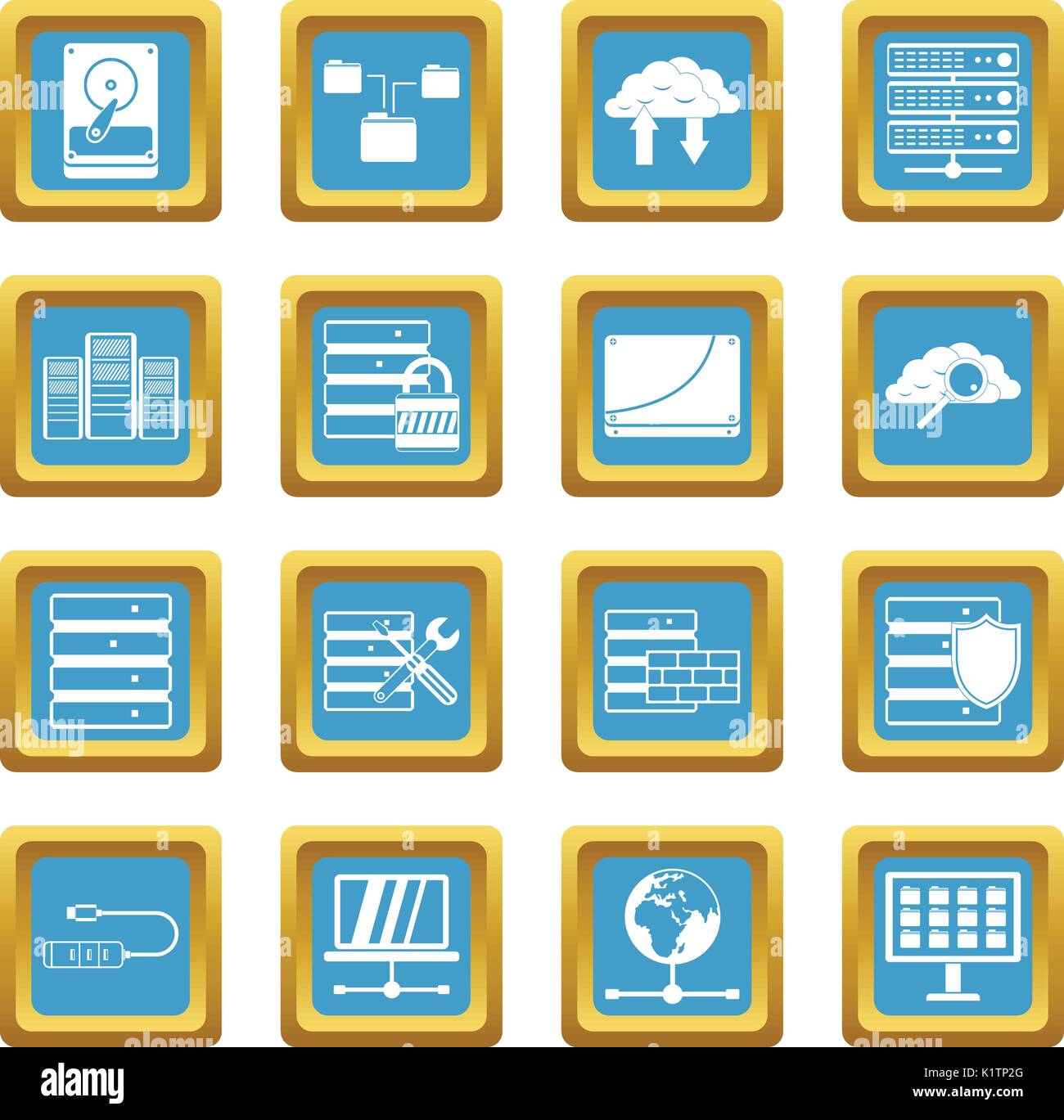 Database icons azure Stock Vector Image & Art - Alamy