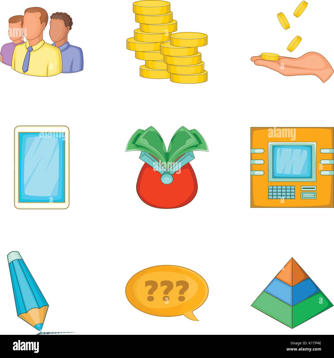 Cash contribution icons set, cartoon style Stock Vector Image & Art - Alamy