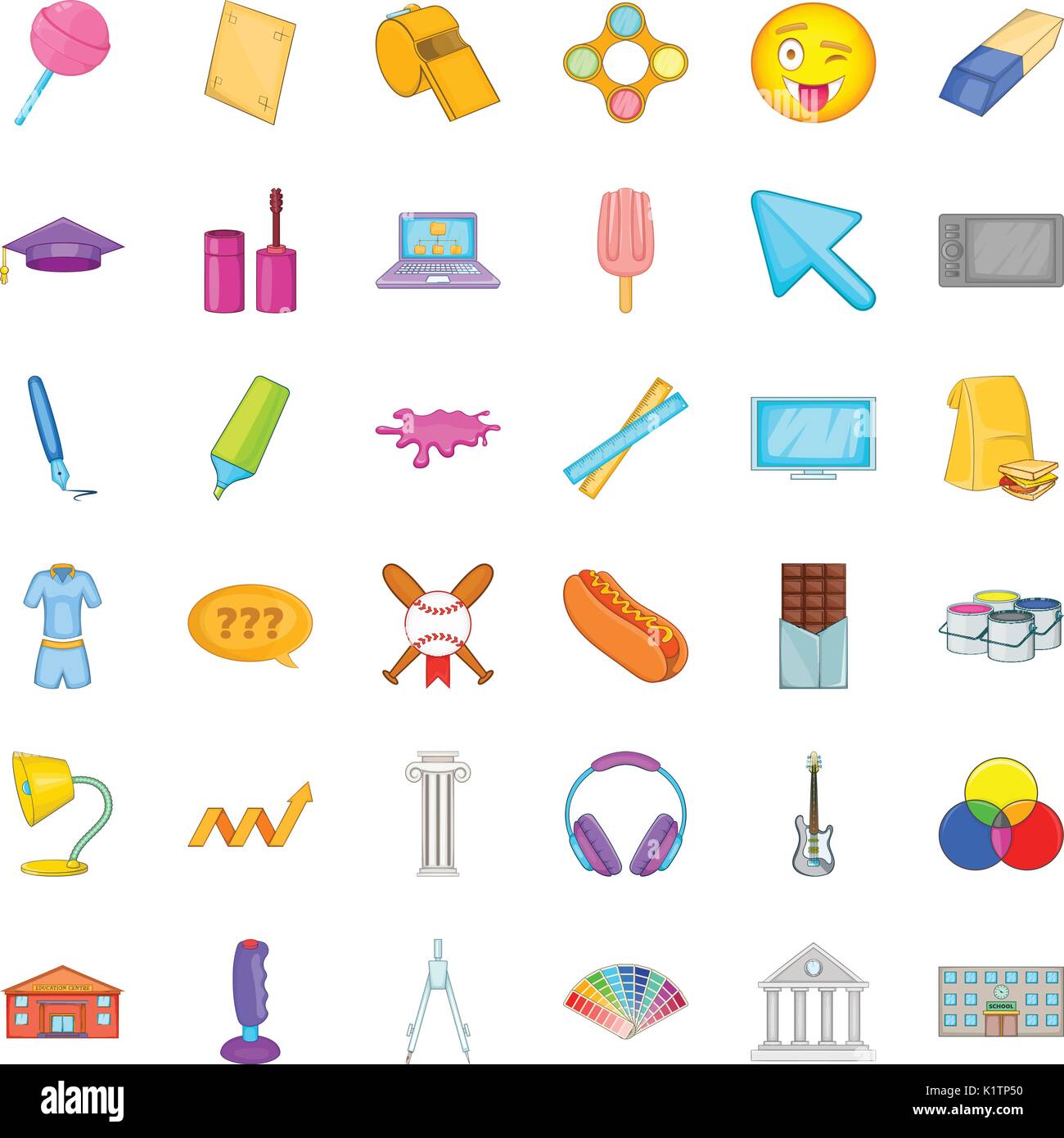 Lunch icons set, cartoon style Stock Vector Image & Art - Alamy