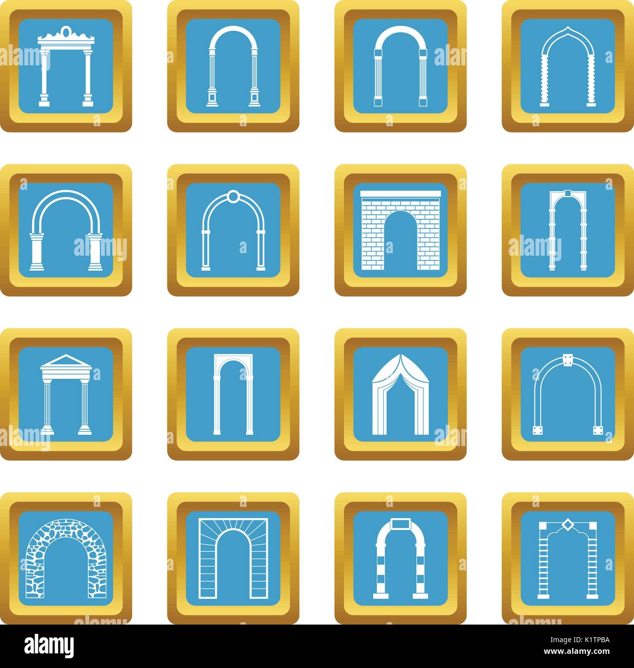 Arch set icons azure Stock Vector Image & Art - Alamy