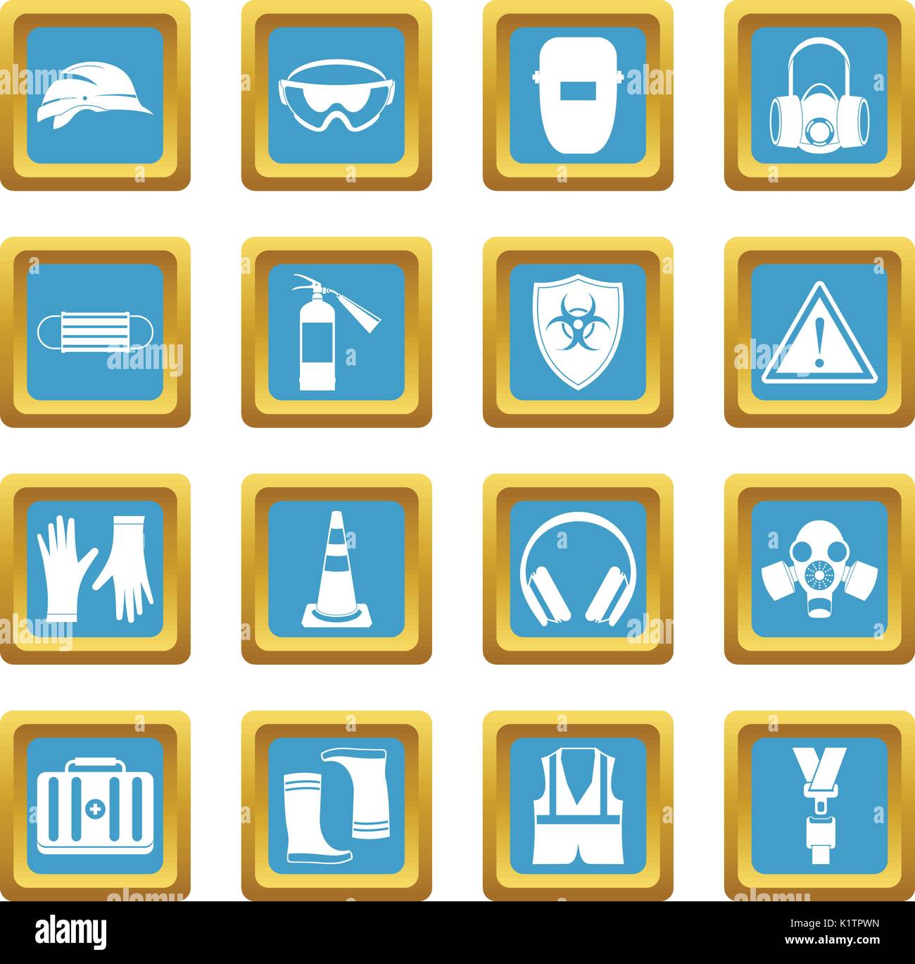 Safety icons azure Stock Vector Image & Art - Alamy
