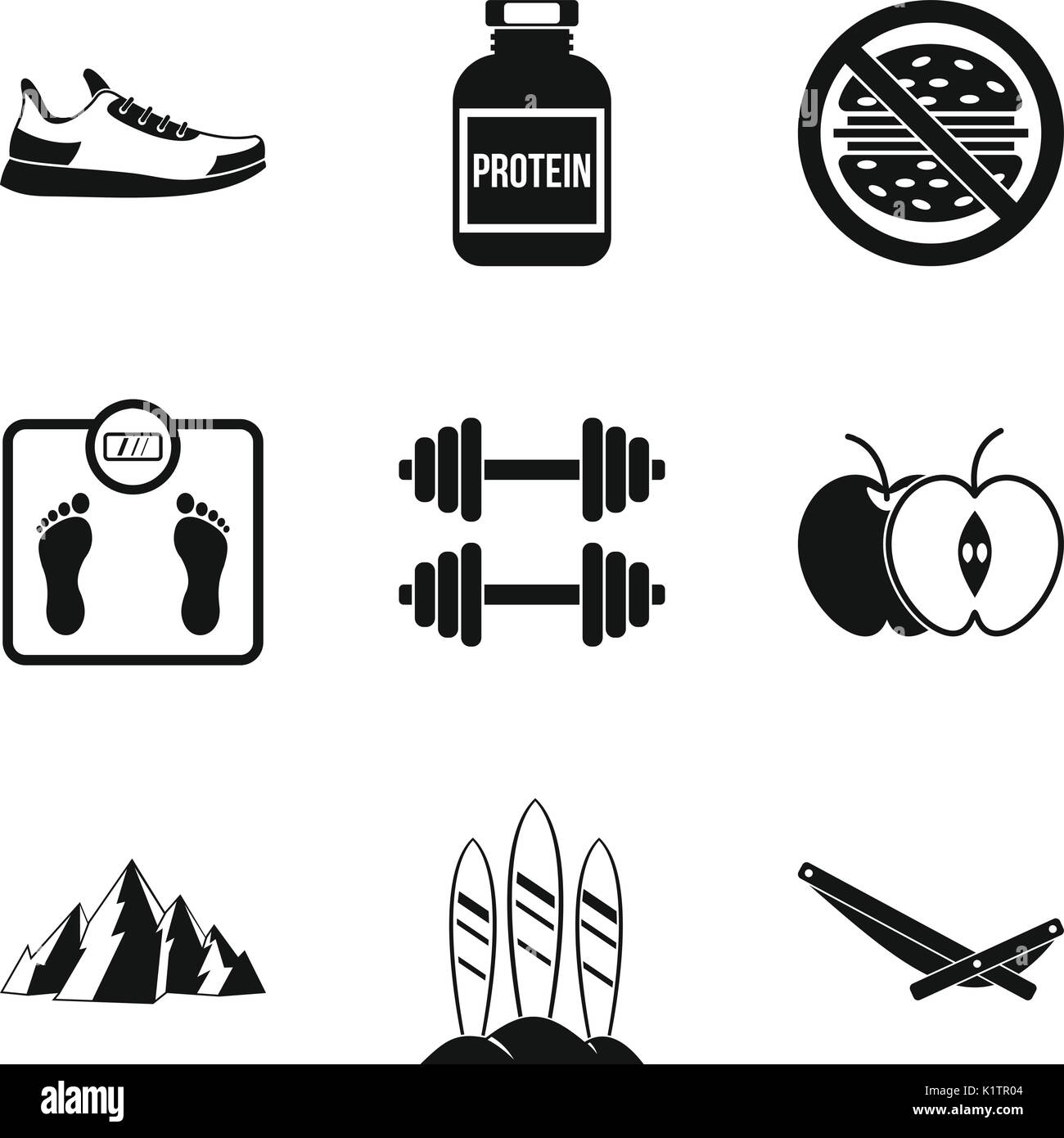 Protein icons set, simple style Stock Vector Image & Art - Alamy