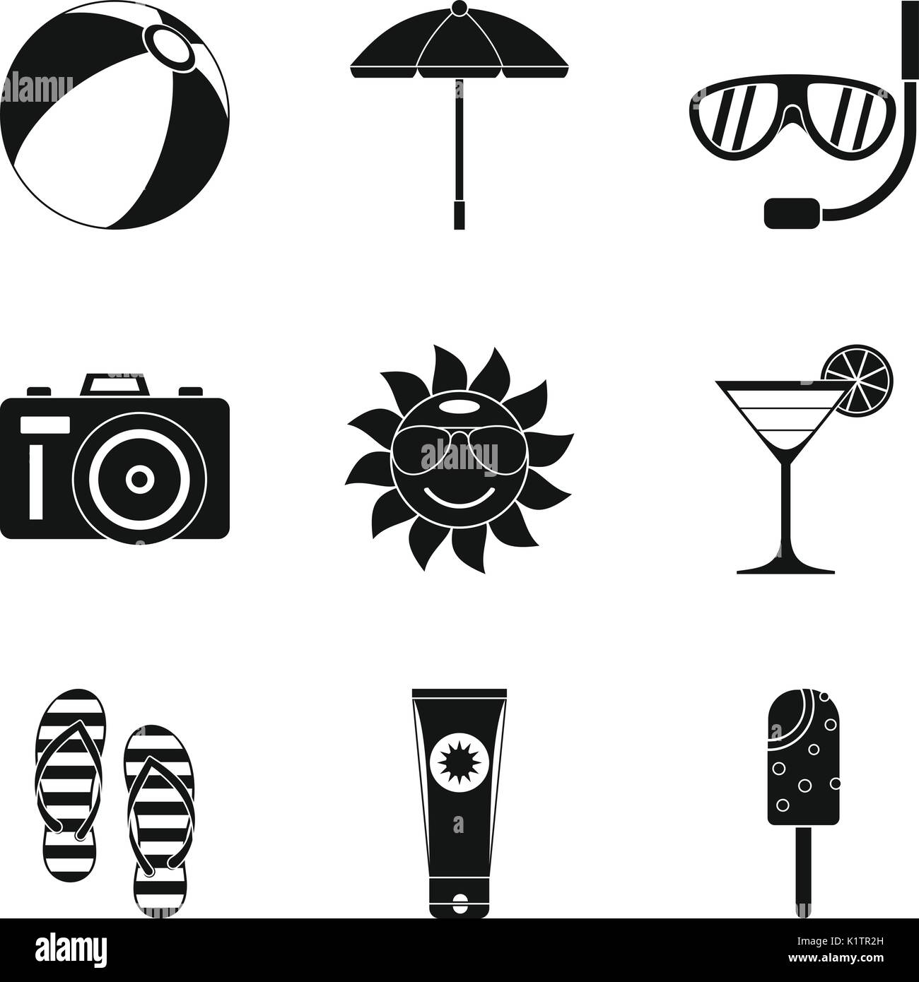 Sunburn icons set, simple style Stock Vector Image & Art - Alamy