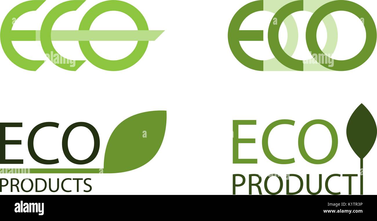 Logo set of eco labels, isolated vector Stock Vector Image & Art - Alamy