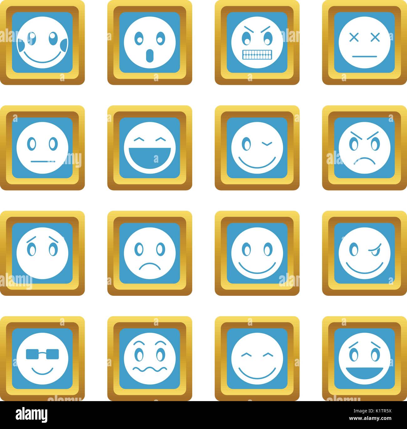 Emoticon icons azure Stock Vector Image & Art - Alamy