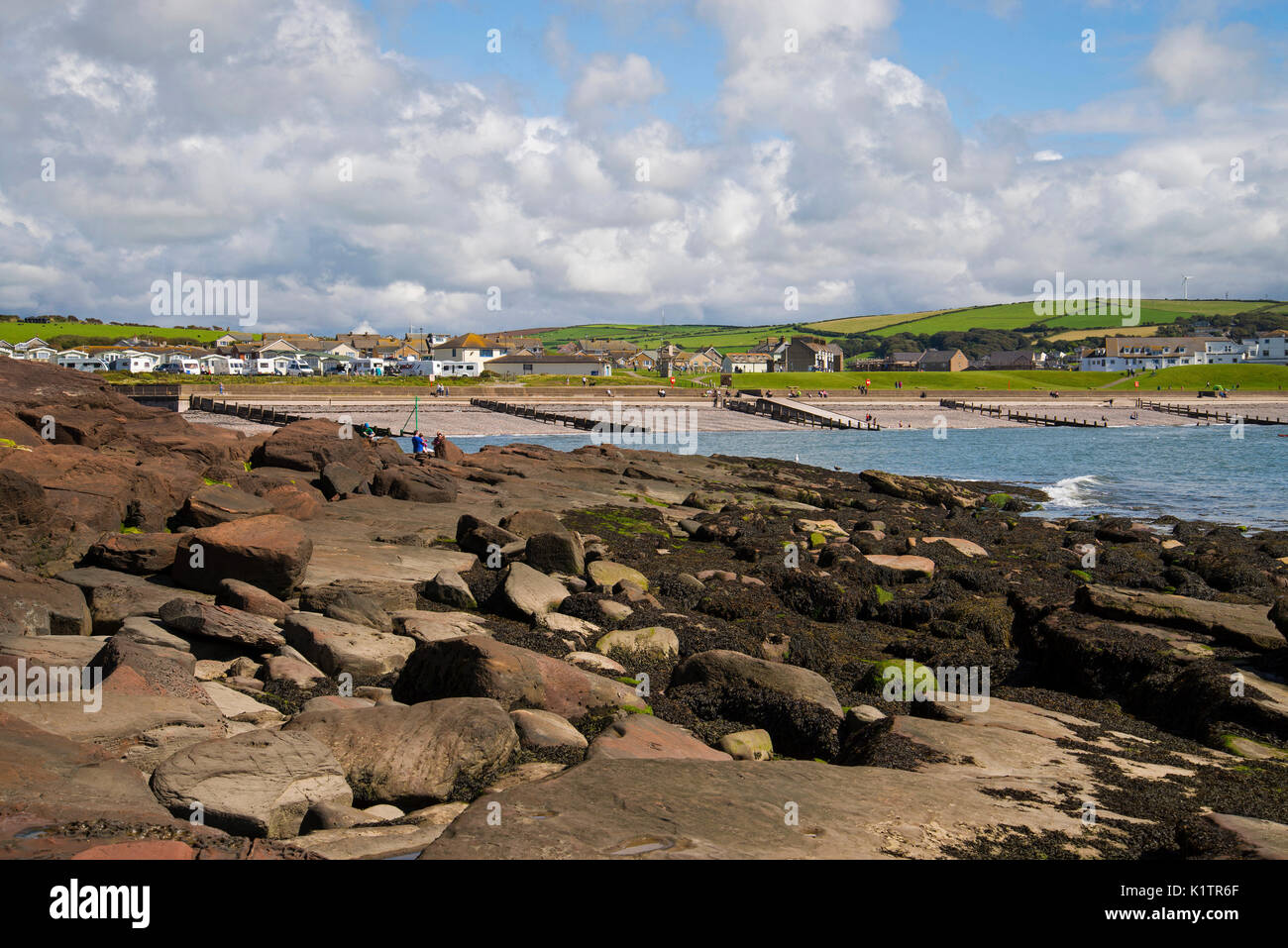 beach scene st bees west cumbria Stock Photo - Alamy