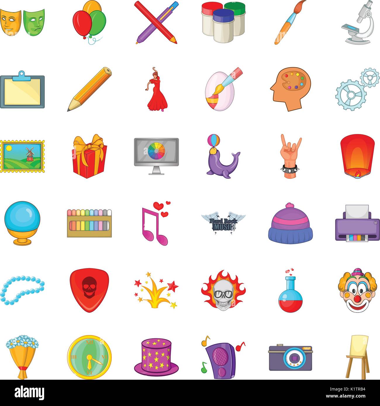 Painting icons set, cartoon style Stock Vector Image & Art - Alamy