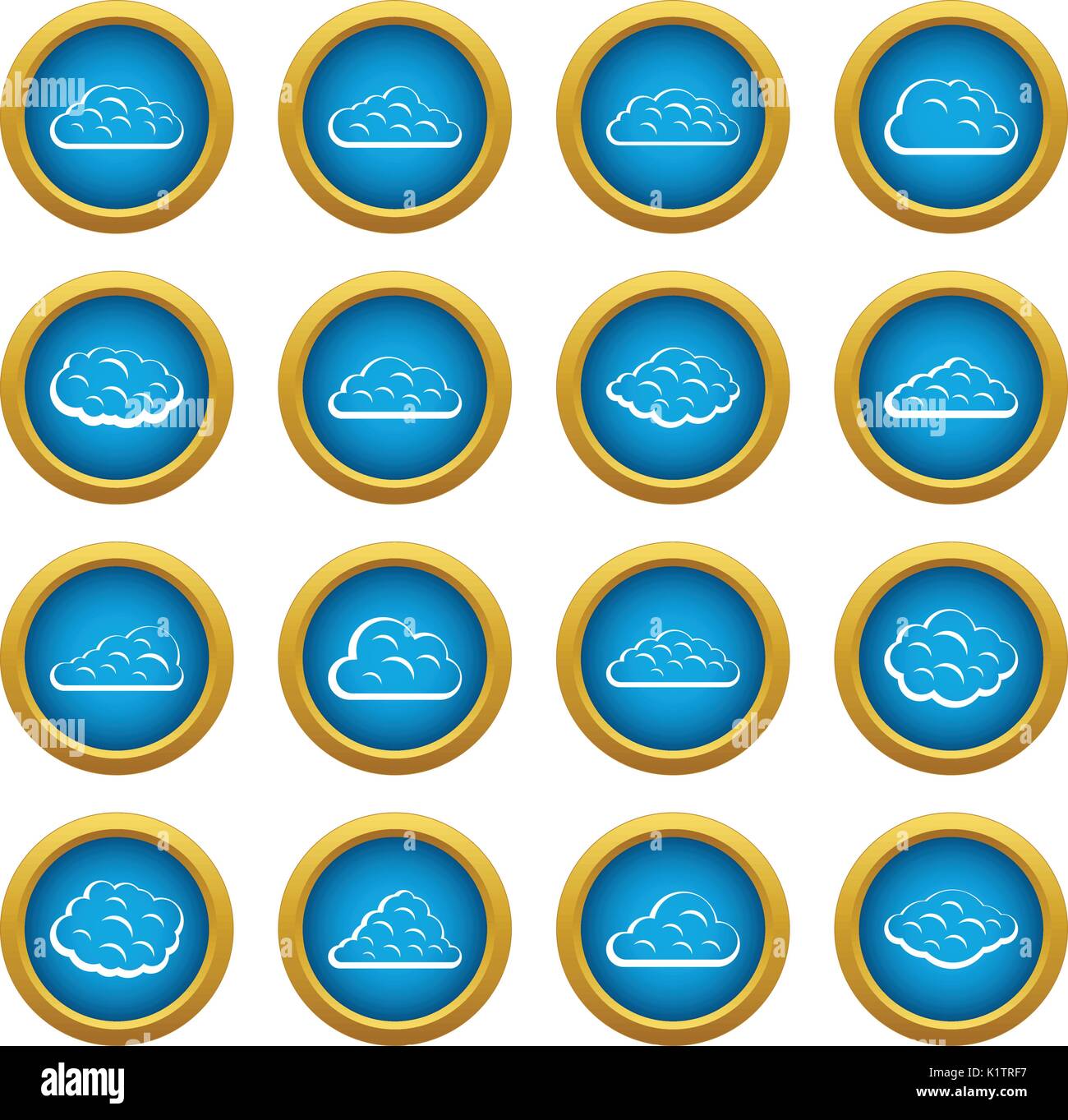 Clouds icons blue circle set Stock Vector Image & Art - Alamy