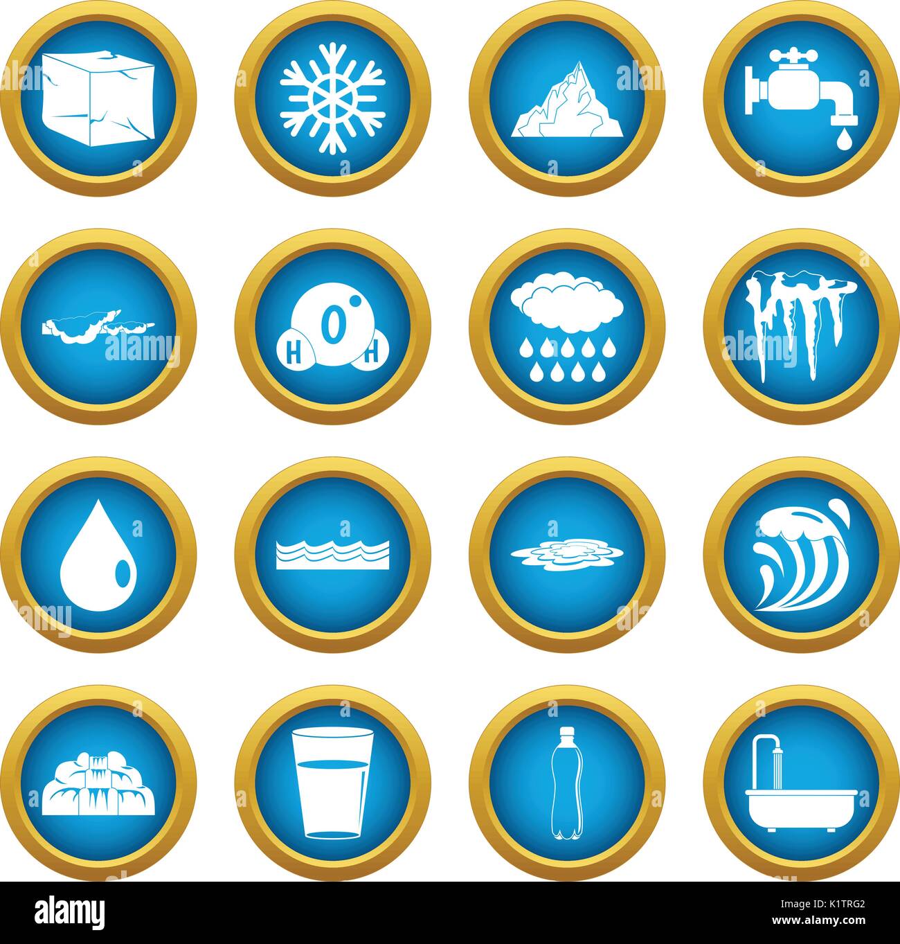 Water icons blue circle set Stock Vector Image & Art - Alamy