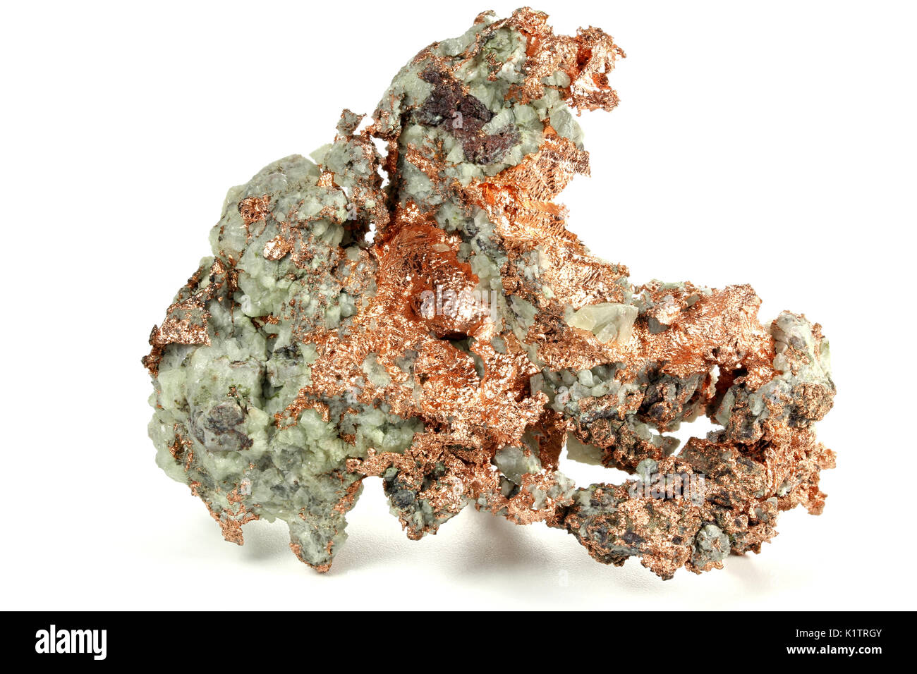 native copper from Michigan/ USA isolated on white background Stock ...