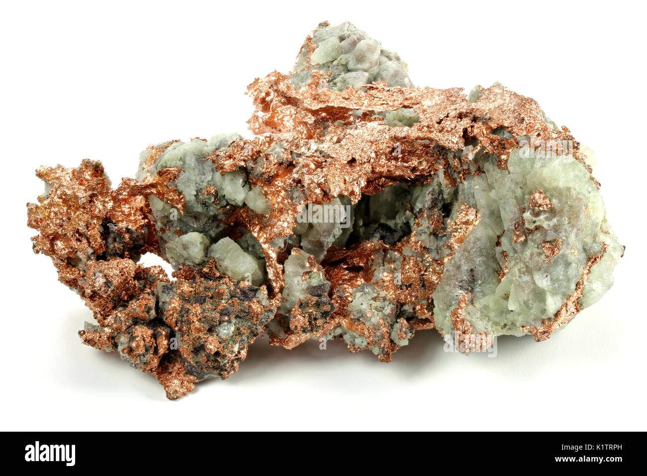 native copper from Michigan/ USA isolated on white background Stock ...