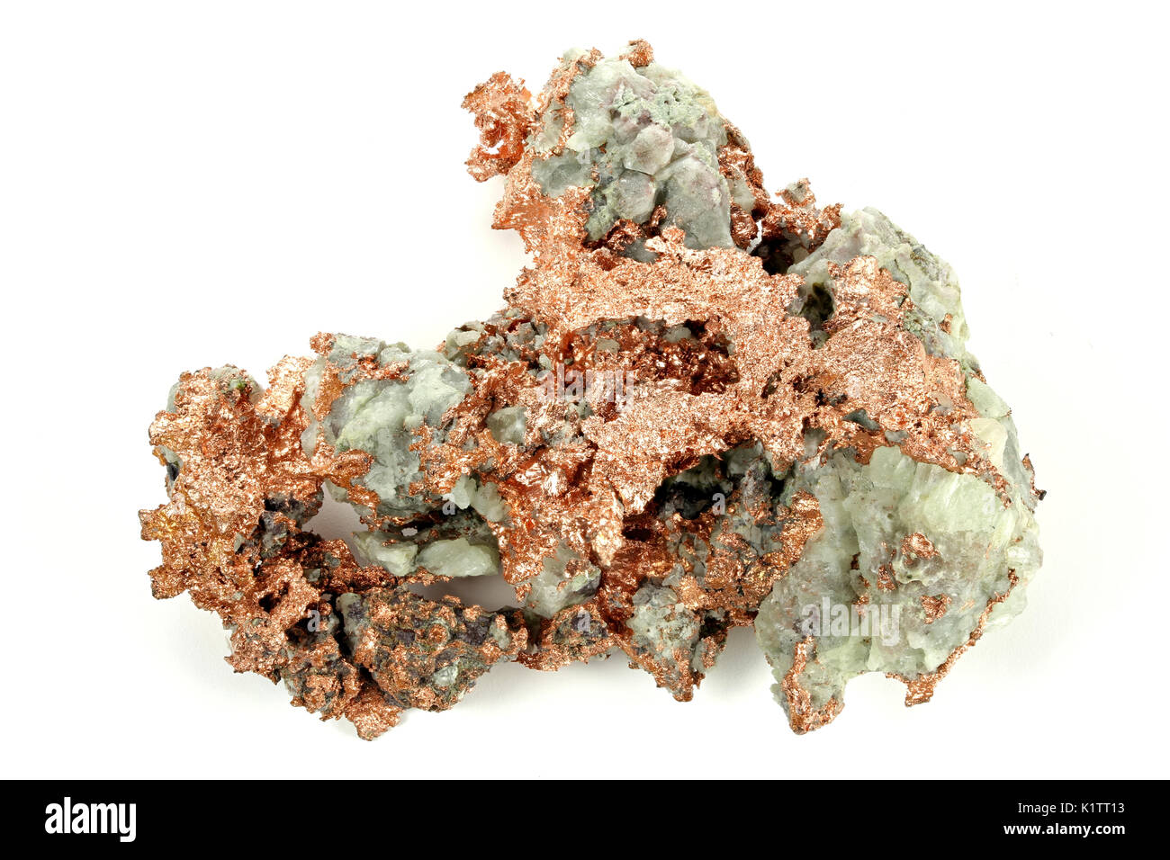 native copper from Michigan/ USA isolated on white background Stock ...