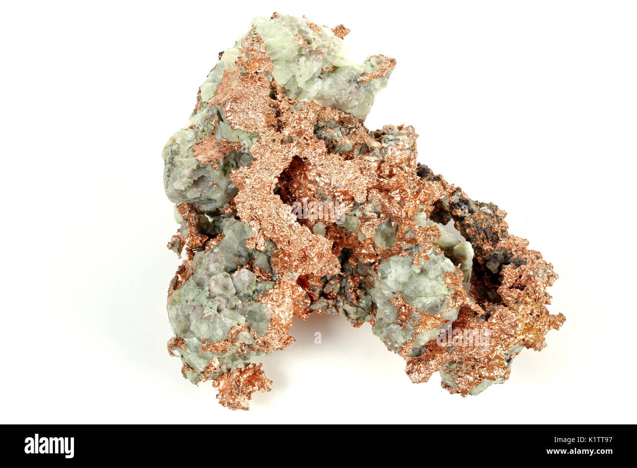 native copper from Michigan/ USA isolated on white background Stock ...
