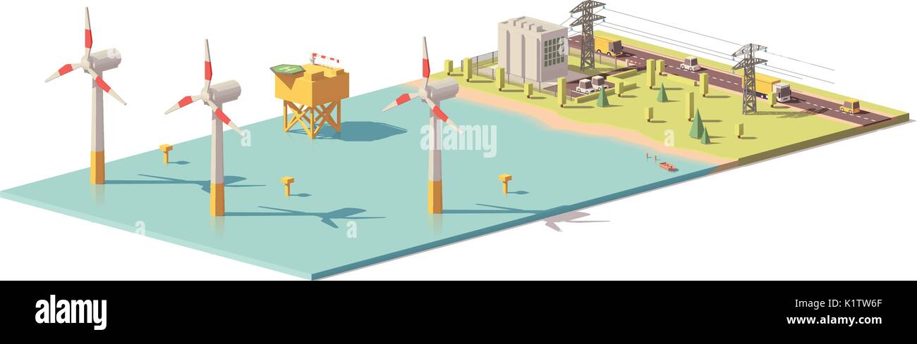 Isometric wind power plant Stock Vector Images - Alamy