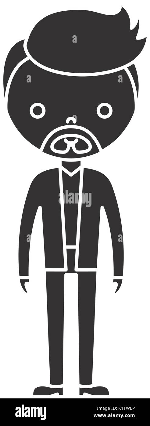 man with elegant clothes icon over white background vector illustration ...