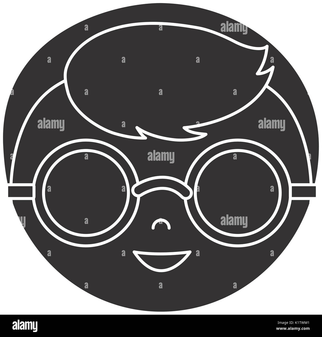 boy with glasses icon over white background vector illustration Stock ...
