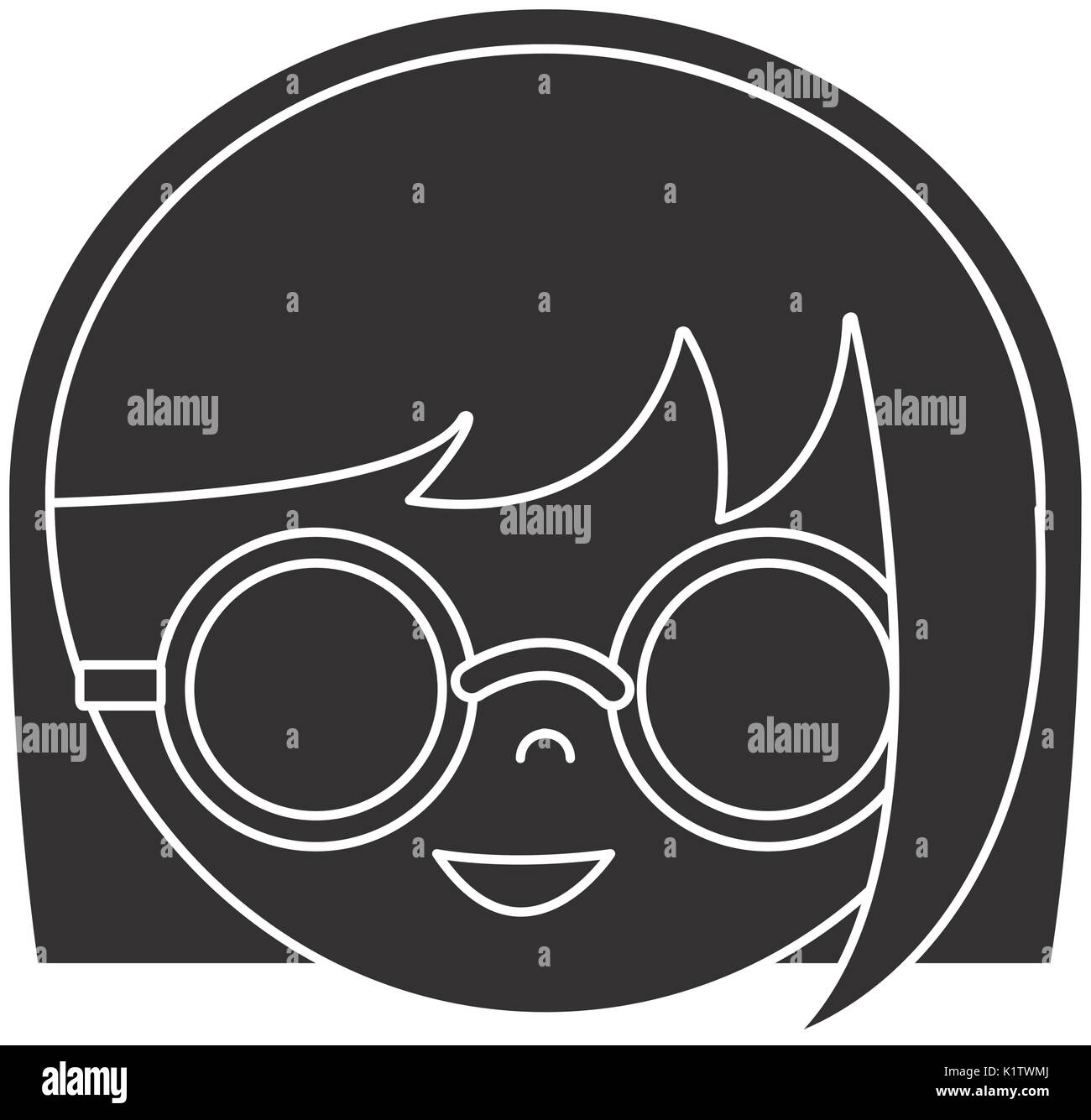 girl with glasses icon over white background vector illustration Stock ...