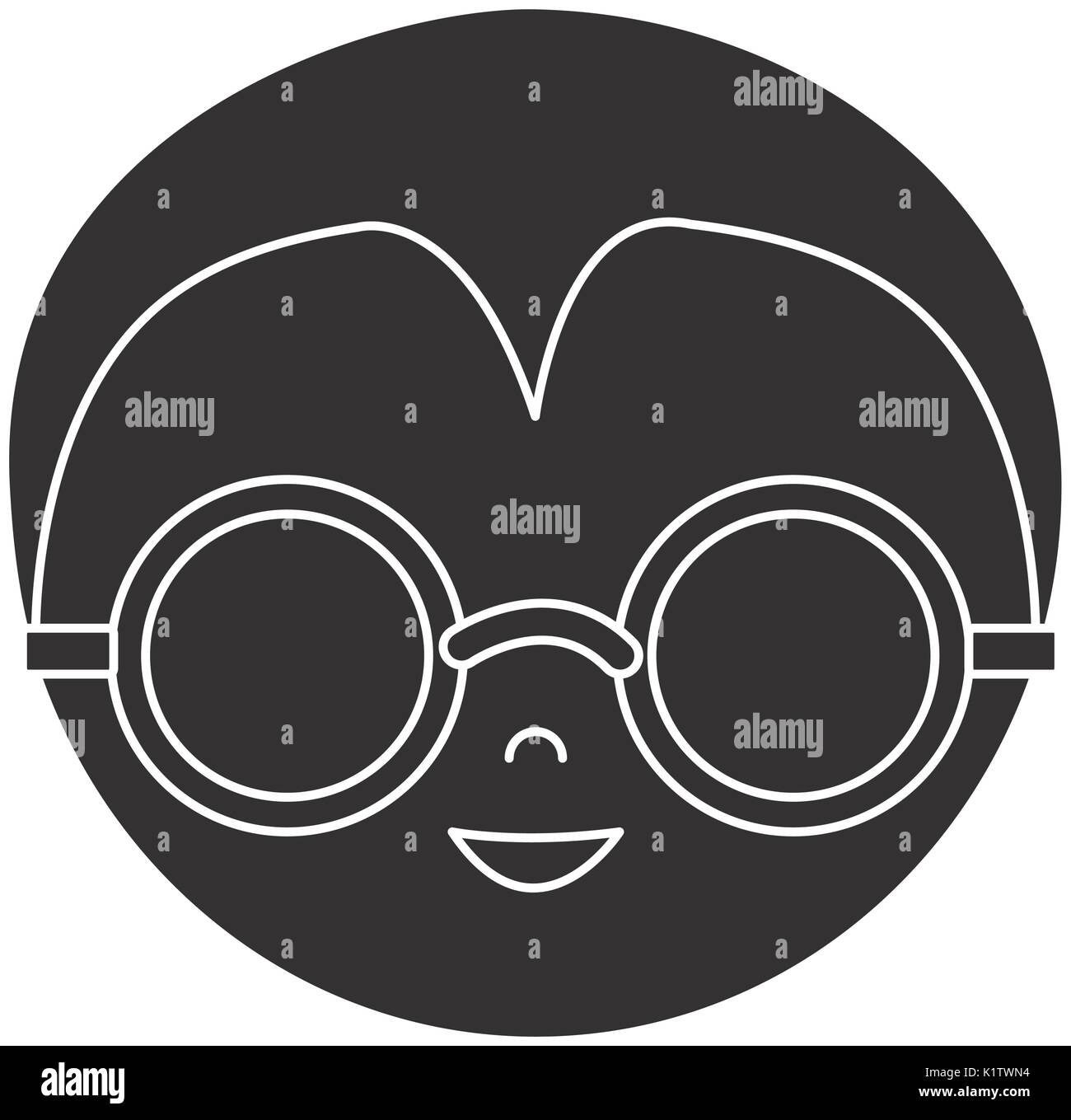 boy with glasses icon over white background vector illustration Stock ...