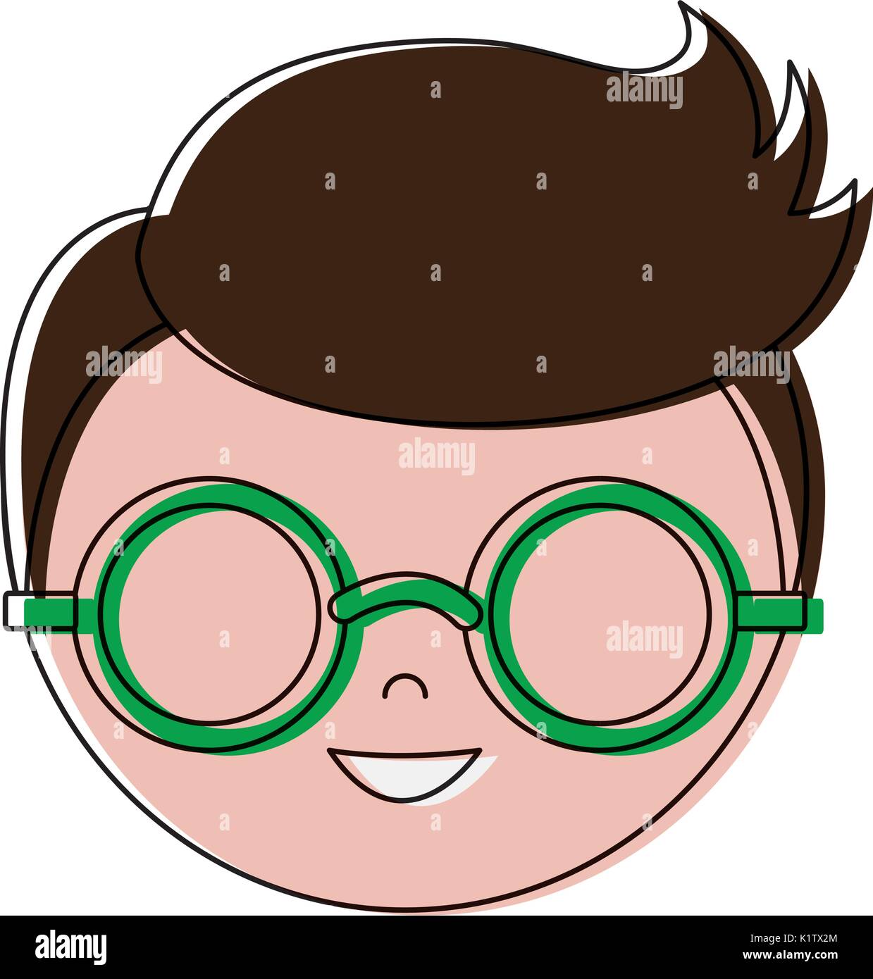 boy with glasses icon over white background vector illustration Stock ...