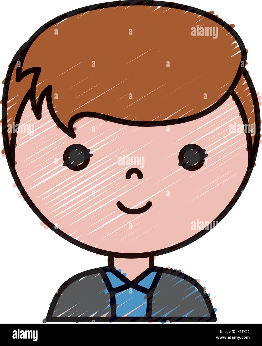 cartoon man icon over white background colorful design vector ...