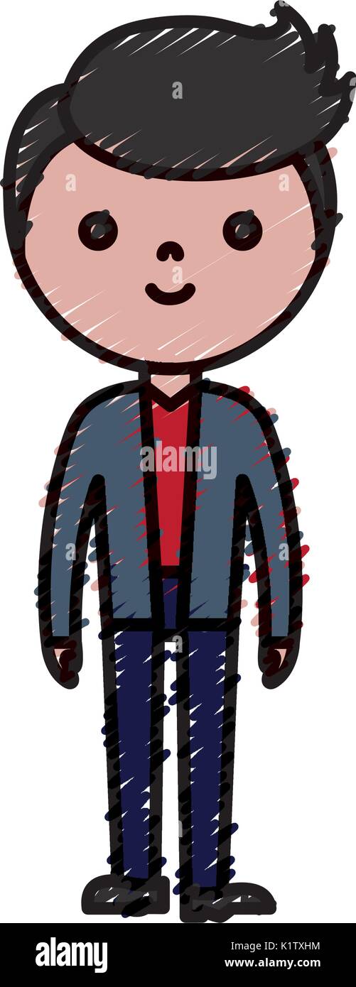 cartoon man icon over white background colorful design vector ...