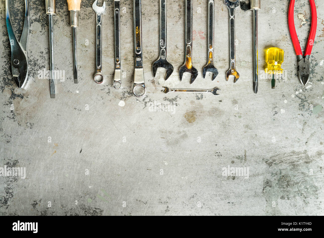 Mechanical tools set Stock Photo - Alamy